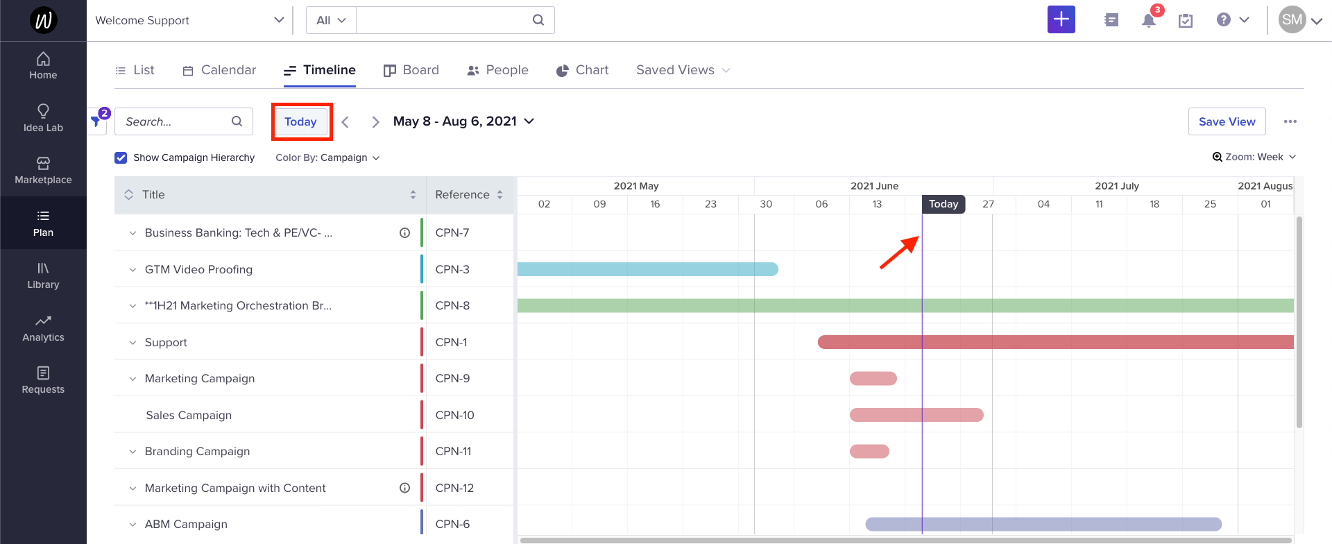 Timeline calendar – Support Help Center